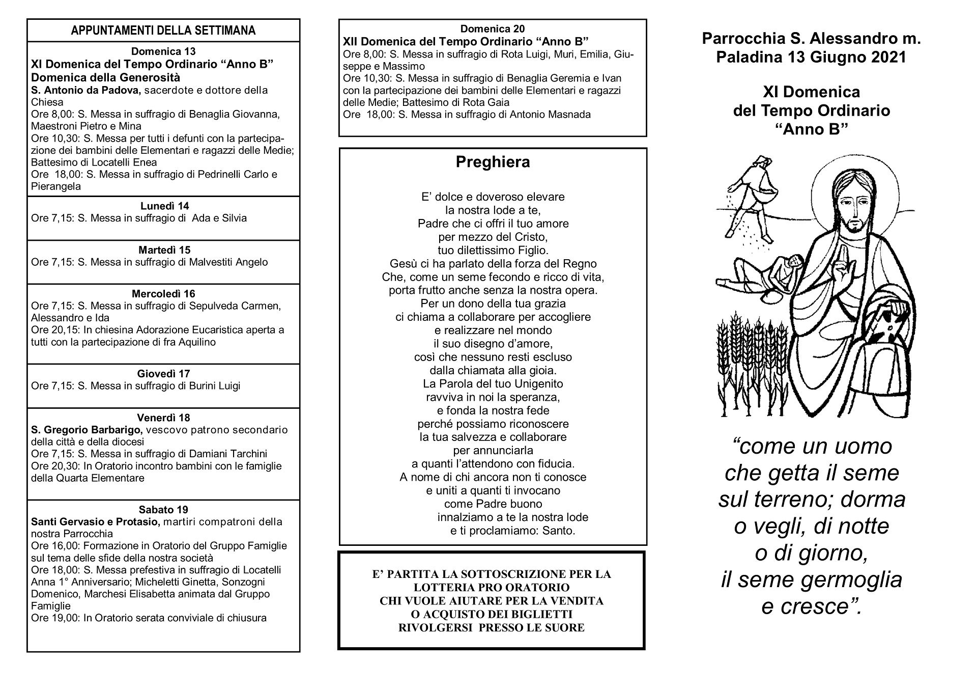 Brochure 13 Giugno 2021 – Oratorio Paladina